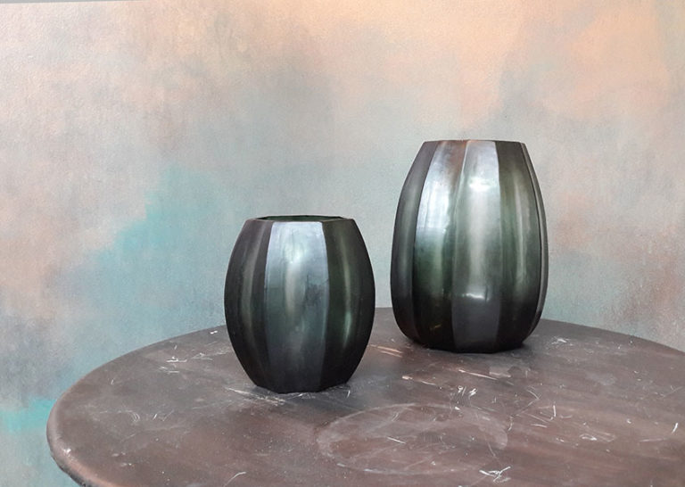 Vase Guaxs Koonam light steel grey-black steel grey
